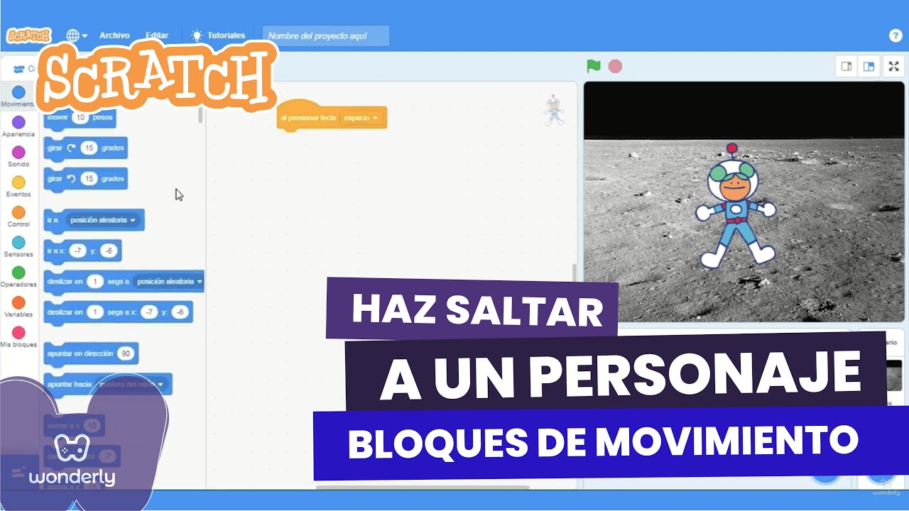 🚀 Curso de Scratch para niños: Cómo hacer saltar a un personaje ...