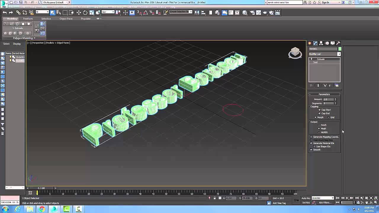 3ds Max 12-05 Extrude Modifier - YouTube