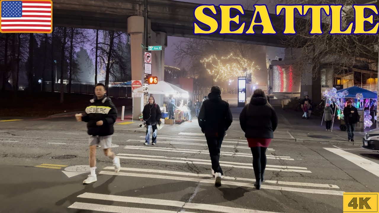 SEATTLE'S NEW YEAR'S EVE 🥶 Thomas to Space Needle walk 🏙️ 4K 60fps USA ...
