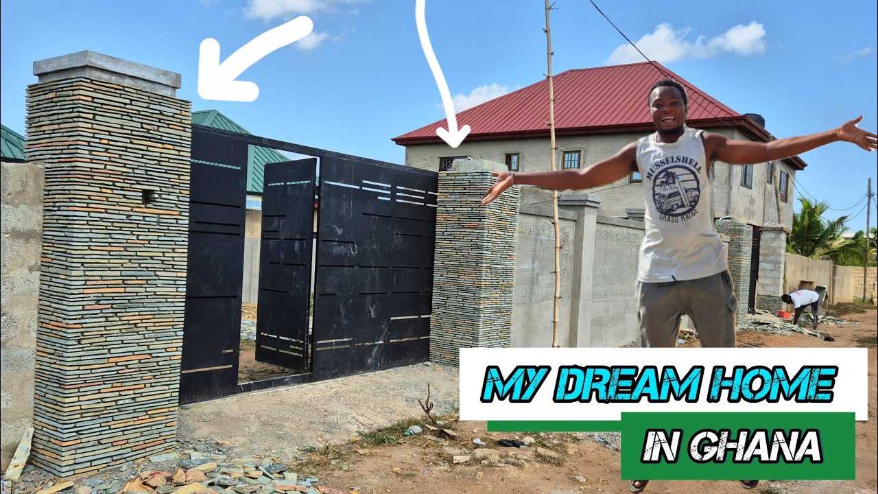 Building Dream Home In Ghana || New Modern Design Using Natural Stones ...