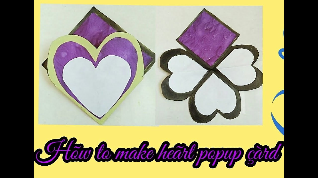 Heart popup card ♥♥// easy way // by arty warty - YouTube