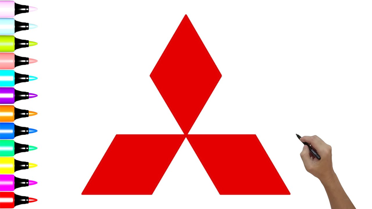 DRAWING A MITSUBISHI LOGO! HOW TO DRAW EASIEST WAY USING GUIDELINES ...