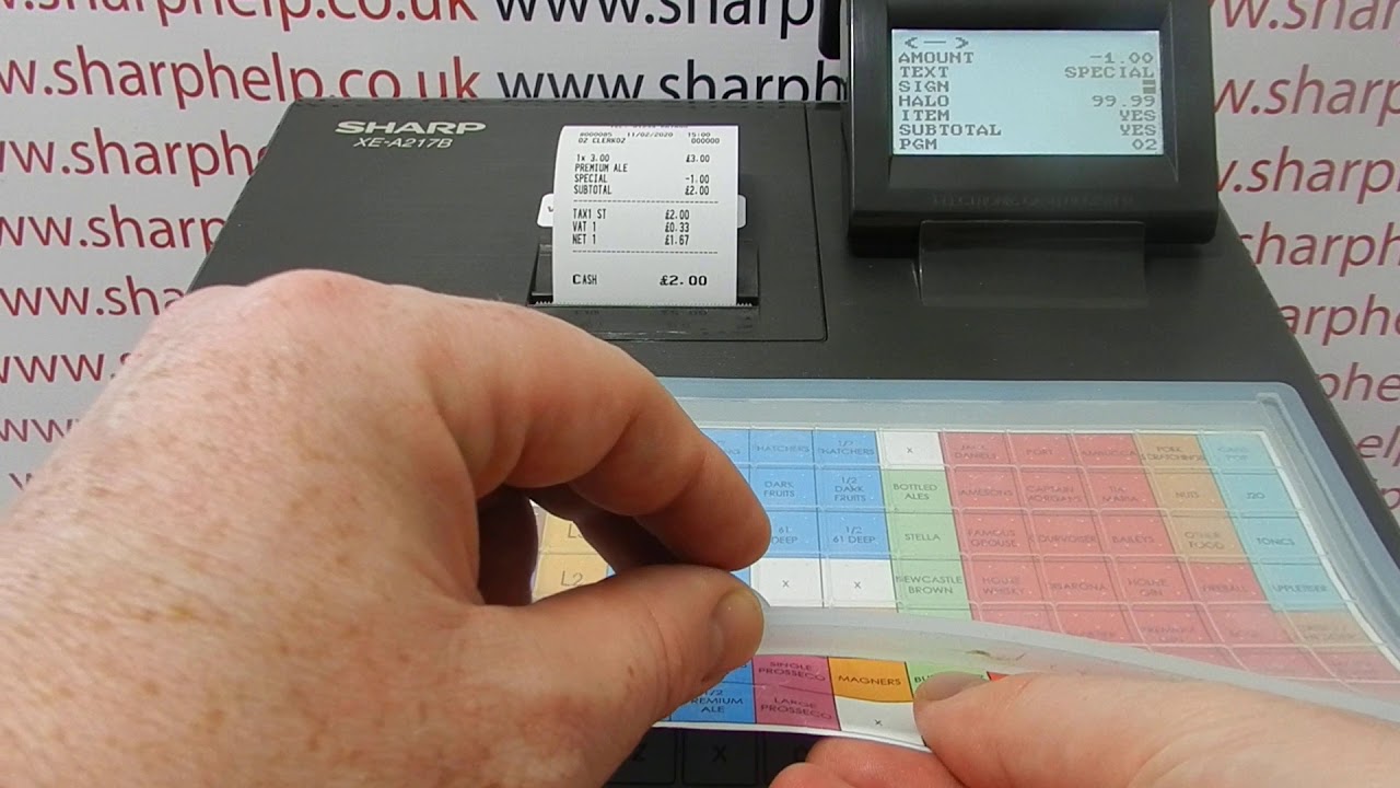 How To Program %1 %2 Discount Buttons On The Sharp XE-A217 / XE-A217B ...