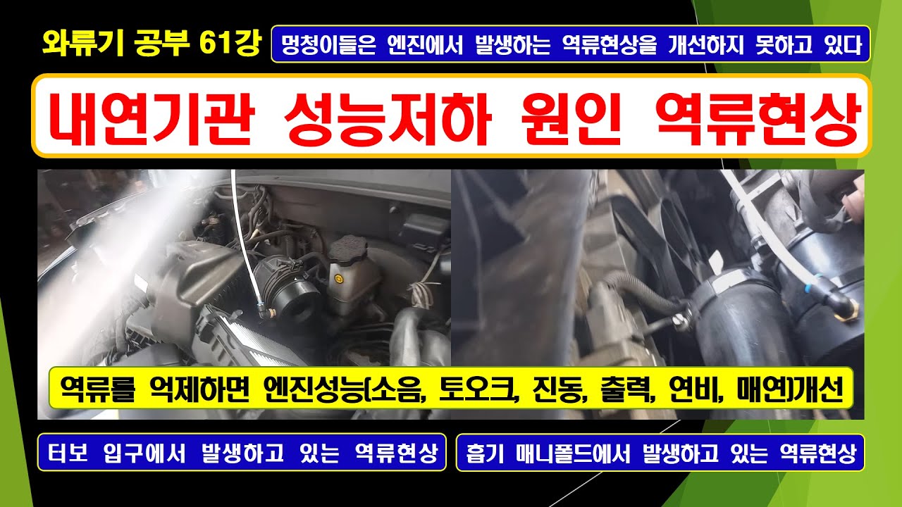 와류기 공부 61강 내연기관에서 발생하는 역류현상은 엔진성능을 저하시킨다 흡배기관 및 연소실 카본 클리닝 역류를 억제하면