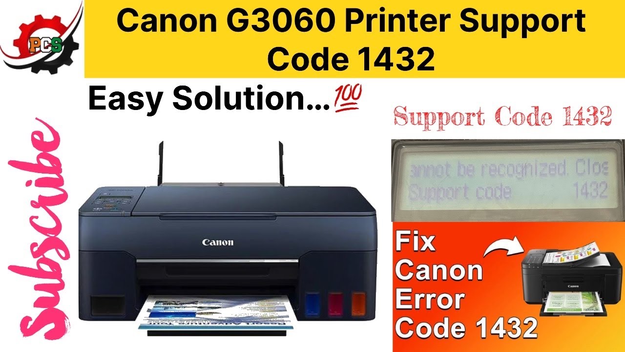 Canon G3060 Printer Support Code 1432 Solution || Support Code 1432 - YouTube