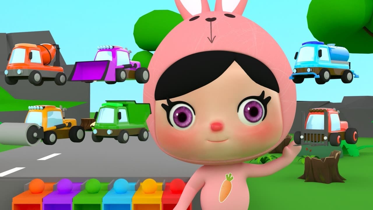 Learn With Rabbit Masha - Learn colors, Numbers, Vehicle names With ...