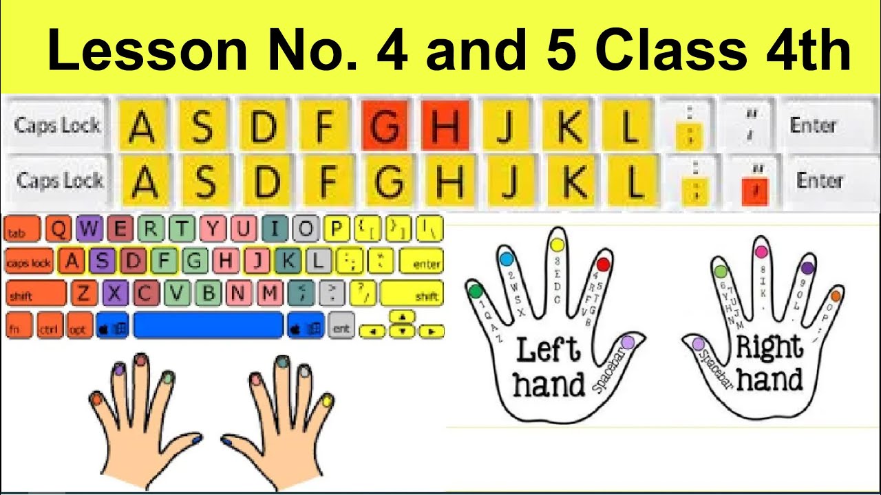 typing lessons 4 and 5 class 4th!! typing speed test classes - YouTube