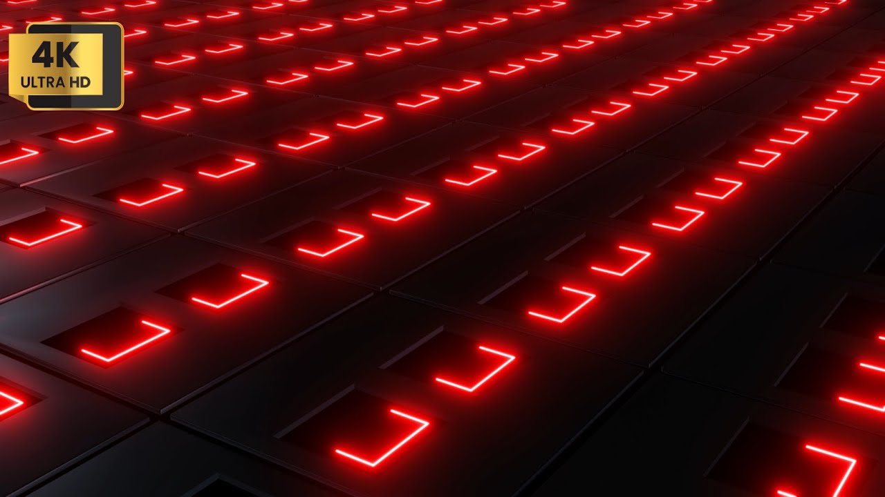 4K Red Geometric Neon Stroke Loop | No Copyright Motion Loop Background ...