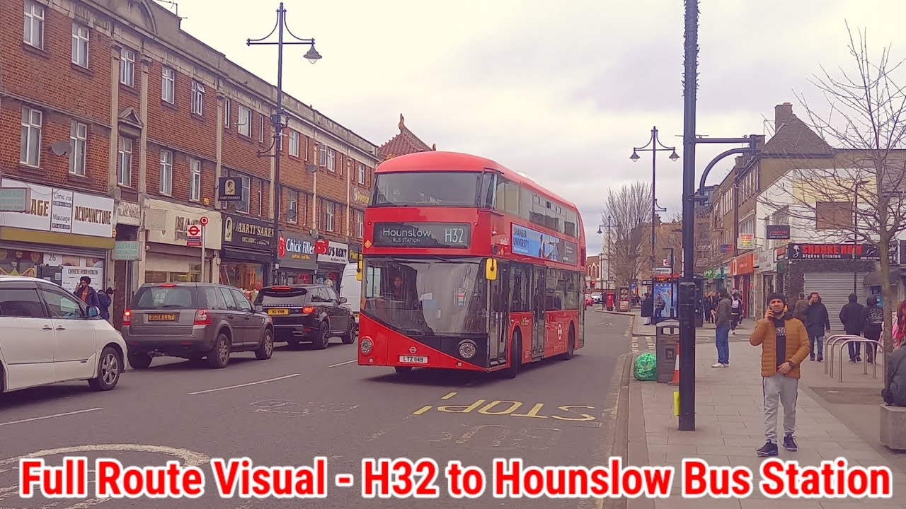 Full Route Visual | London Bus Route H32 - Southall, Town Hall to ...