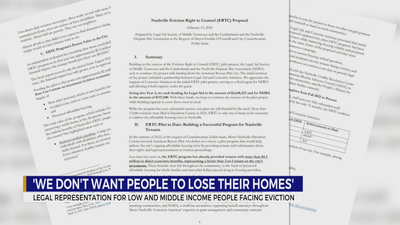 Legal representation for low and middle income people facing eviction ...