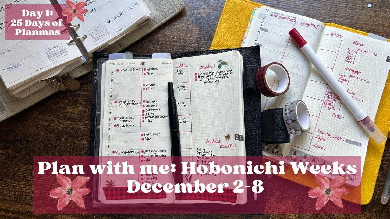 Planmas Day 1 | Plan with me | Dec 2-8, 2024 | Hobonichi Weeks | Health Planner - YouTube