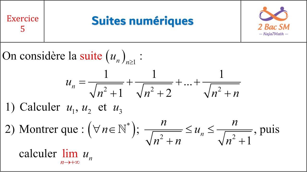 Exercice 05(Suites numériques)(2ème BAC Sciences Mathématiques) - YouTube