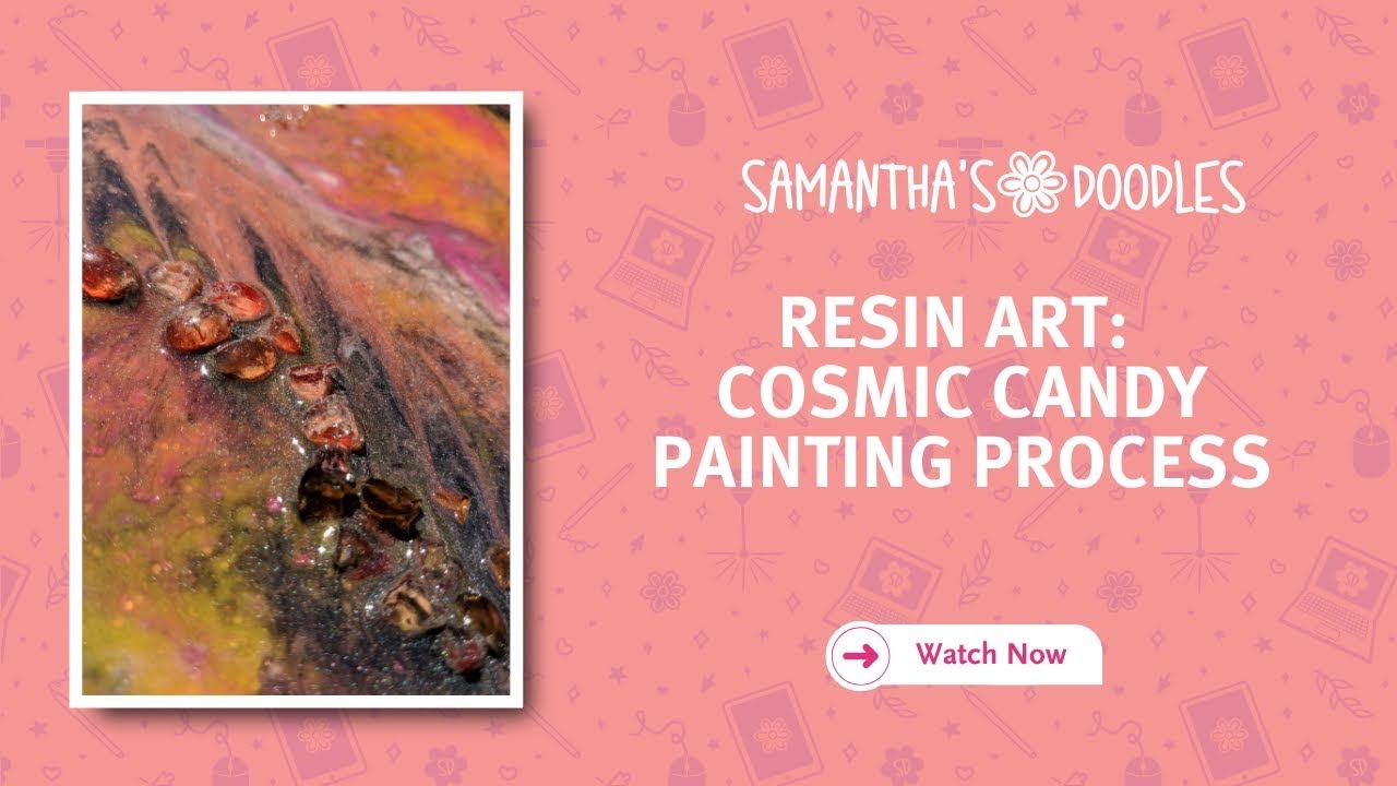 "Cosmic Candy" Puddle Pour Resin Art Tutorial by SamanthasDoodles - YouTube