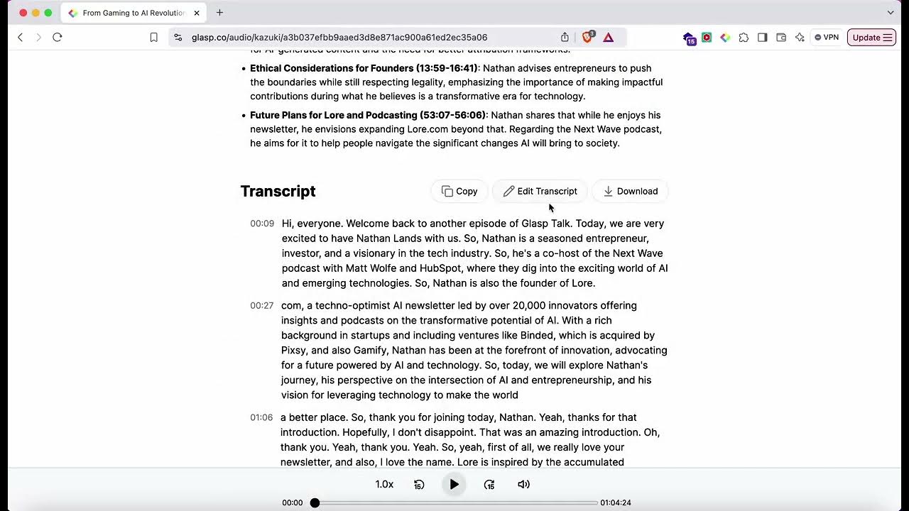 How to Edit Transcripts of Audio File - YouTube