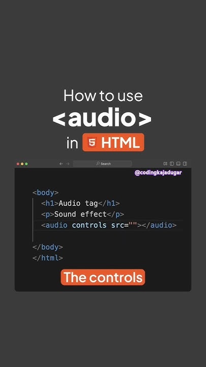 how to use audio in html || #shorts #ytshorts #html #htmltags #coding #webdevelopment - YouTube