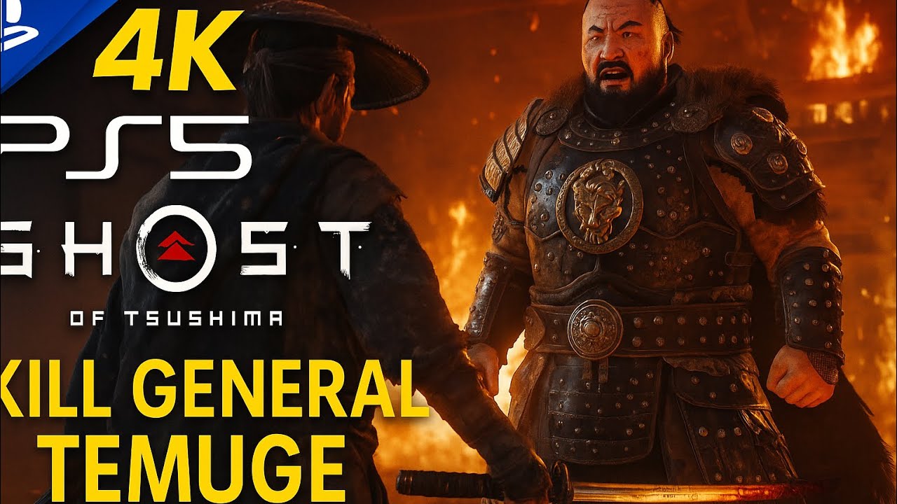 PS5 4K Ghost Of Tsushima - Kill General Temuge | A Message in Fire ...