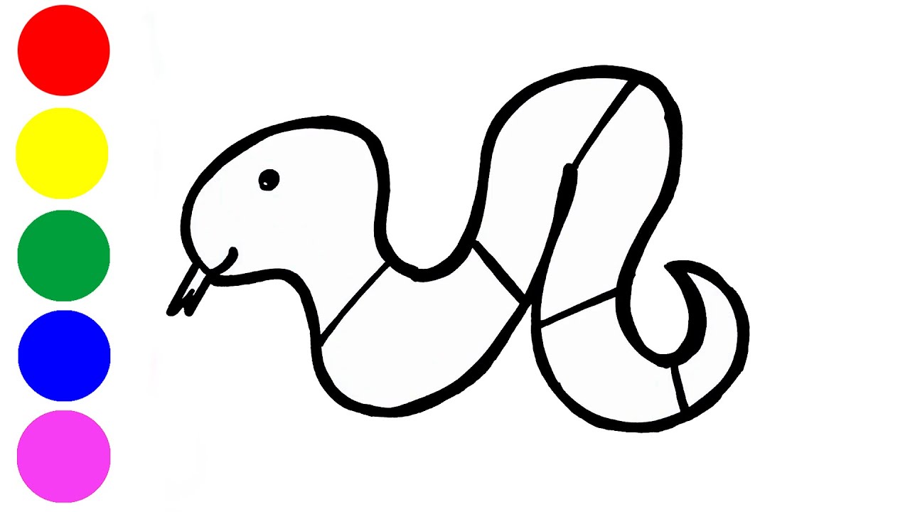 Paano upang gumuhit at magpinta ng mga makulay na ahas para sa mga bata ...