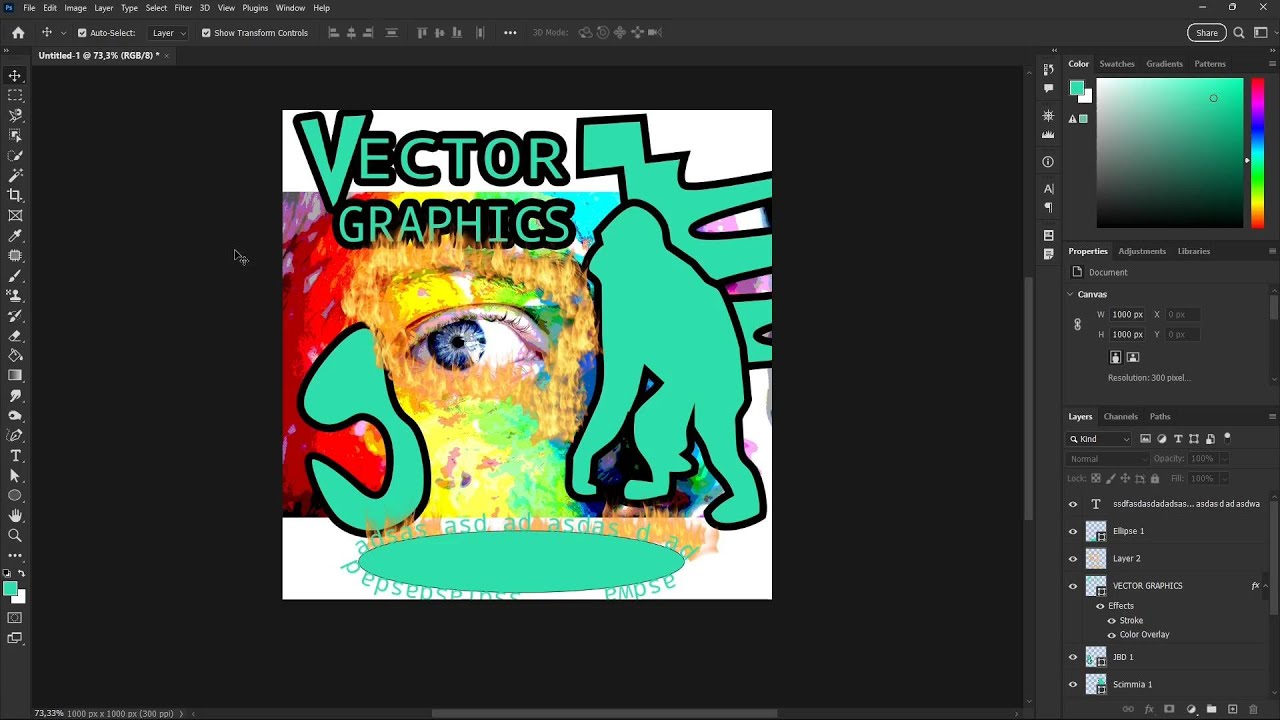 PHOTOSHOP - Lesson 16 - Vector Graphics, Vertex, Fill, Stroke, Text ...