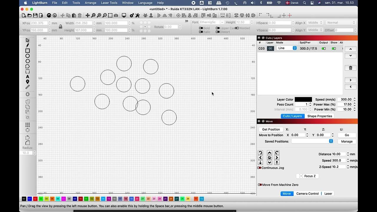 LightBurn - How to select multiple shapes for resizing - YouTube