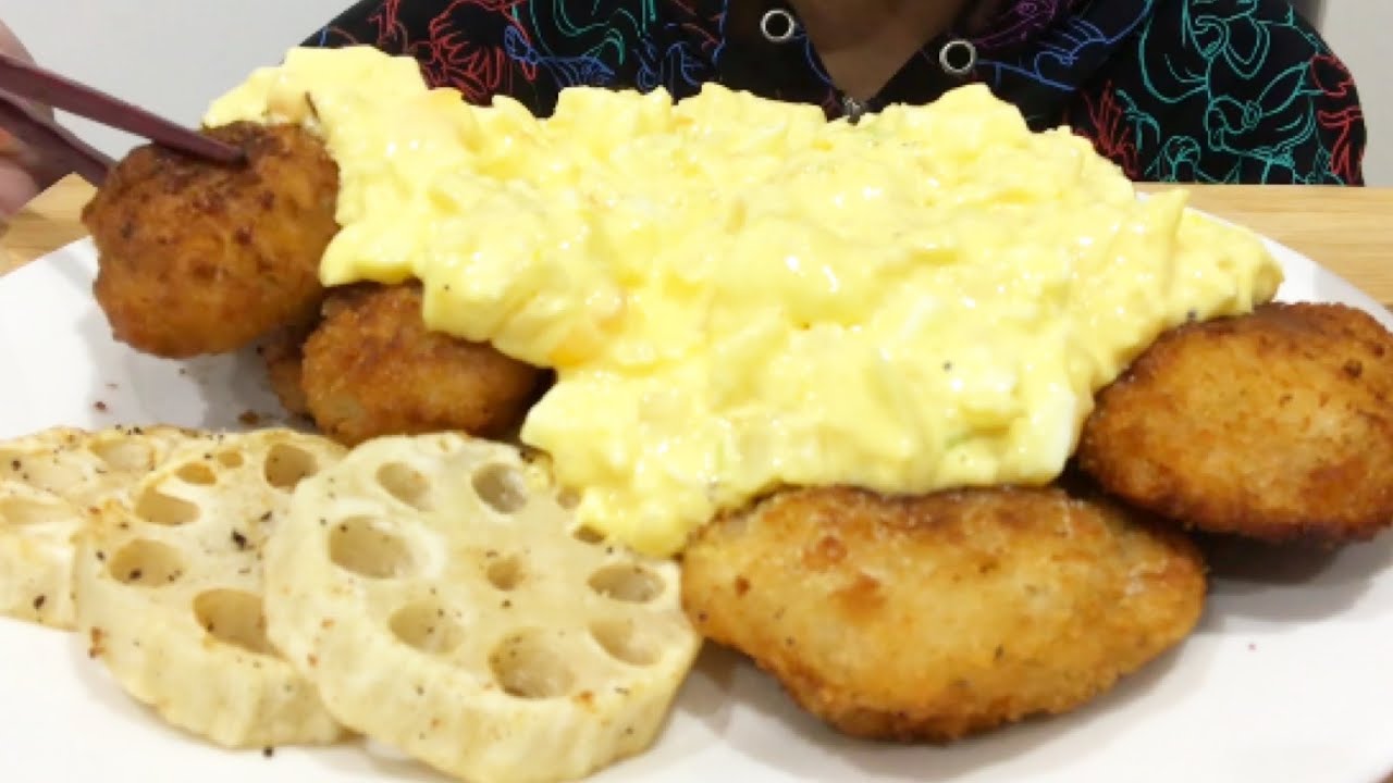 【咀嚼音/ASMR】タルタルたっぷりチキンカツ tartar sauce chicken cutlet【eating sounds ...