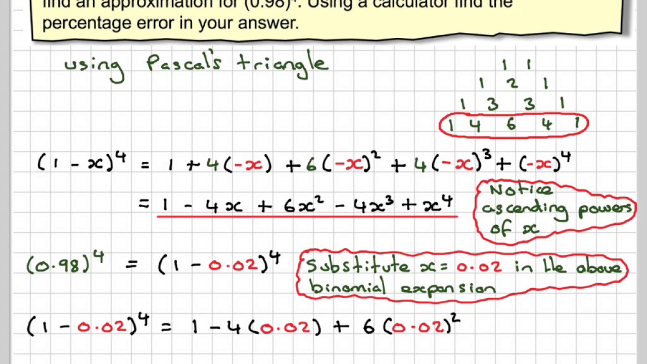 Using A Binomial Expansion To Approximate A Power YouTube