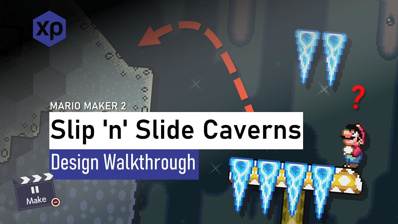 Slip 'n' Slide Caverns 🧊 - Design Walkthrough - Mario Maker 2 ...