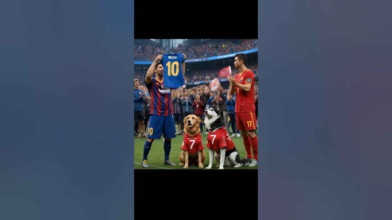 The most insane match between Messi and Ronaldo against the dogs took your breath away 🔥💥 - YouTube