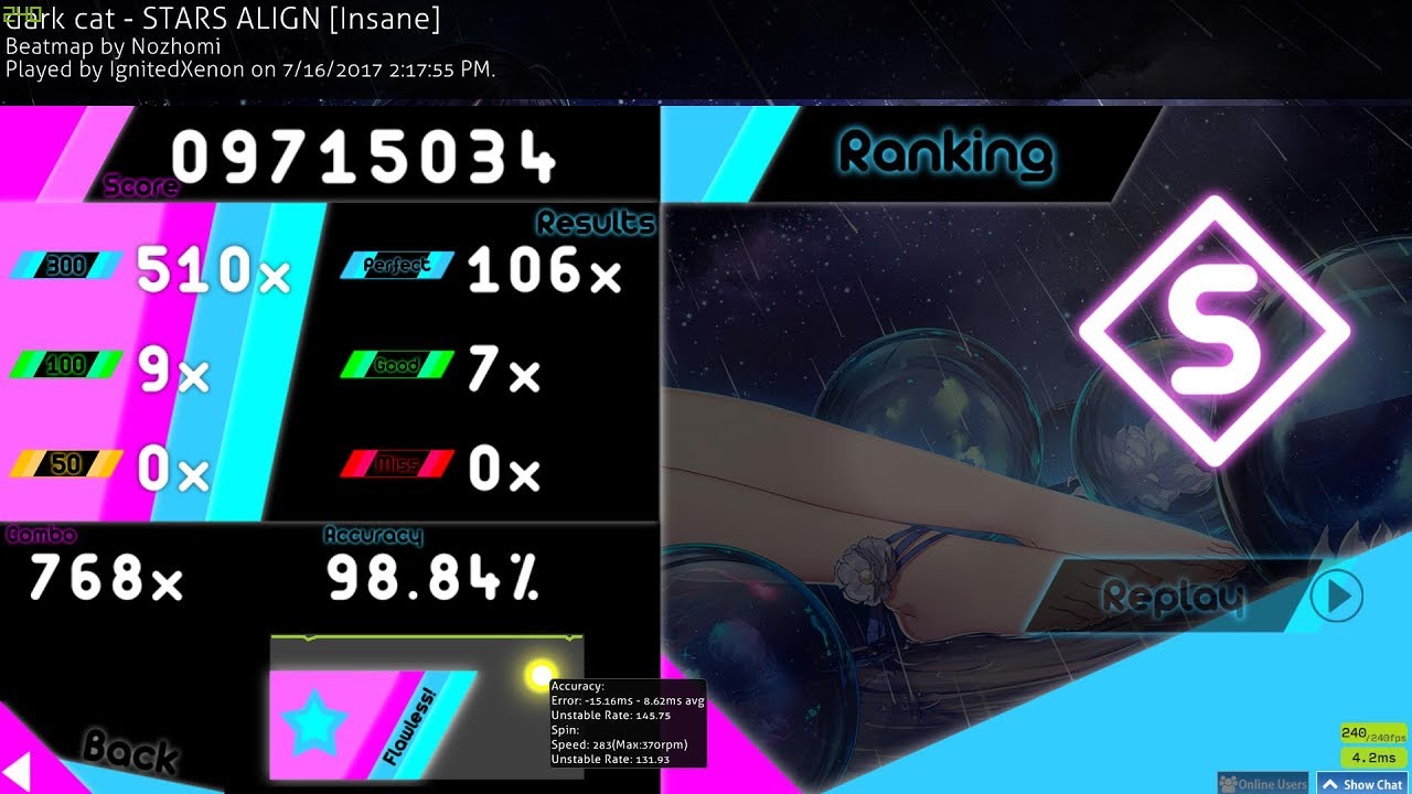 [Osu!] dark cat - STARS ALIGN [Insane] 98.84% - YouTube