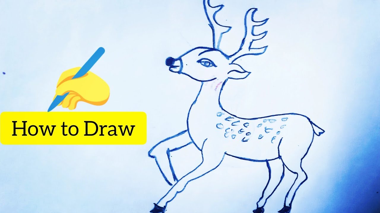 हिरण का चित्र बनाने का सबसे आसान तरिका | हरणाचे चित्र || How To Draw a ...