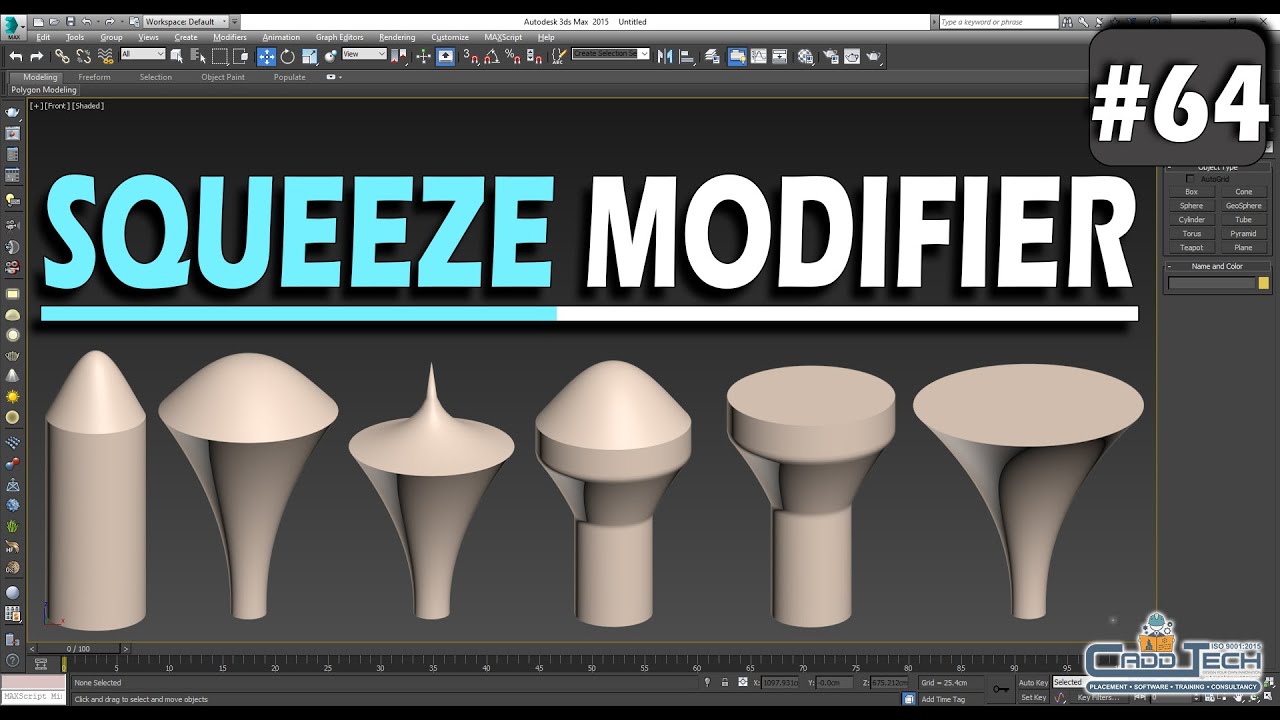 #64 || SQUEEZE MODIFIER || 3DS MAX FULL TUTORIAL FROM BASIC TO ADVANCE LEVEL || - YouTube