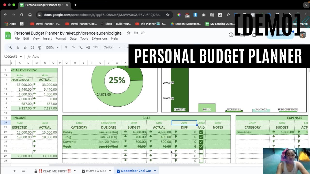 [DEMO] Personal Budget Planner by raket.ph/lorencelaudeniodigital - YouTube