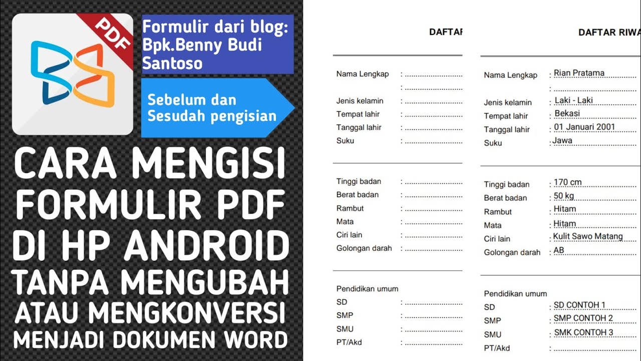 CARA MENGISI FORMULIR PDF DI HP - YouTube