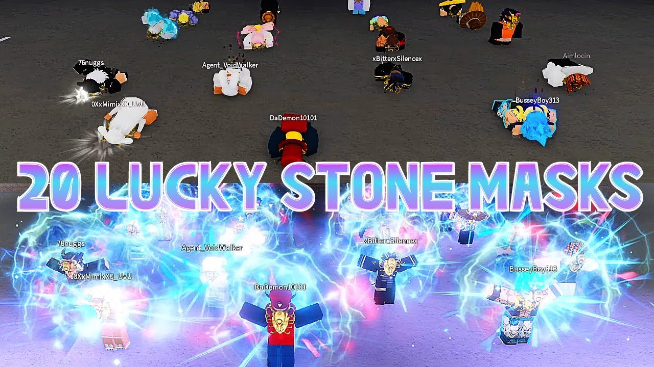 [YBA] Using 20 Lucky Stone Masks all at ONCE! - YouTube