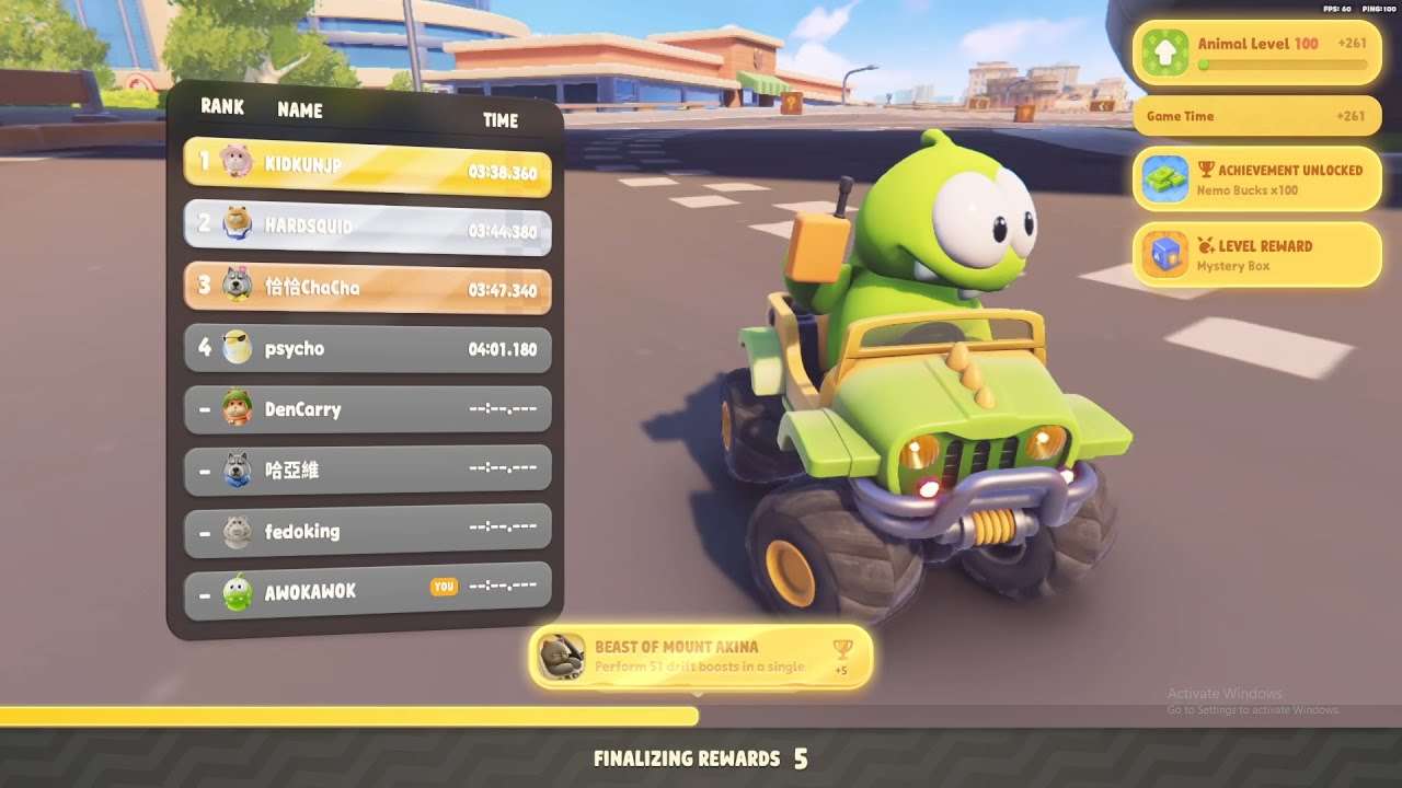 How To Unlock The Achievement BEAST OF MOUNT AKINA Nemo Kart Gameplay ...