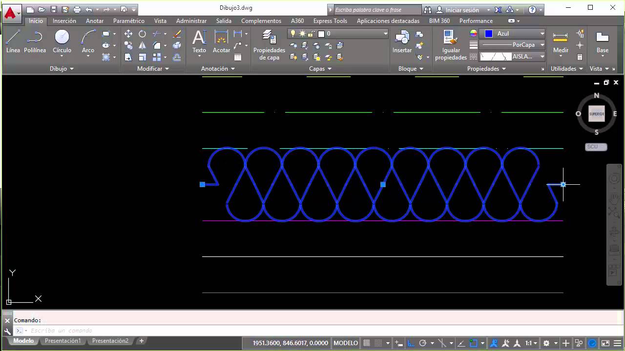 AutoCAD 2016 (23) TIPOS DE LINEA - YouTube