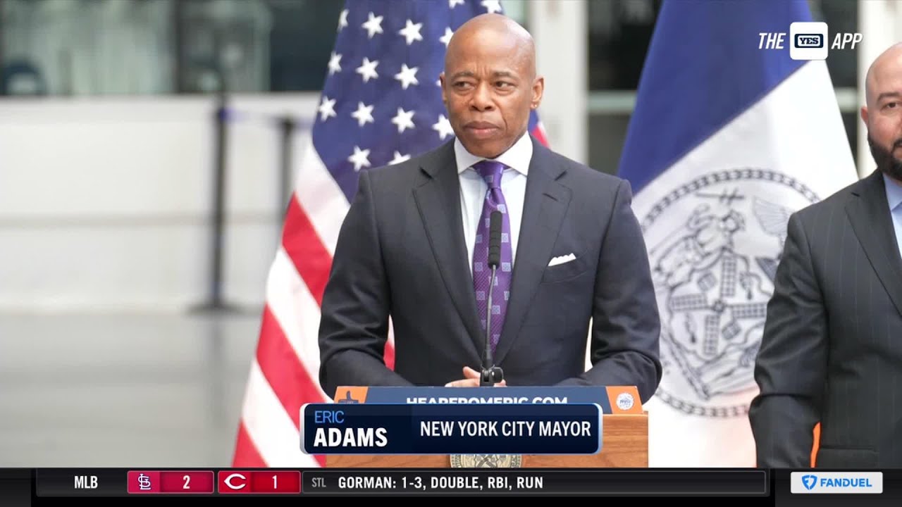 NYC Mayor Eric Adams legislation at Yankee Stadium - YouTube