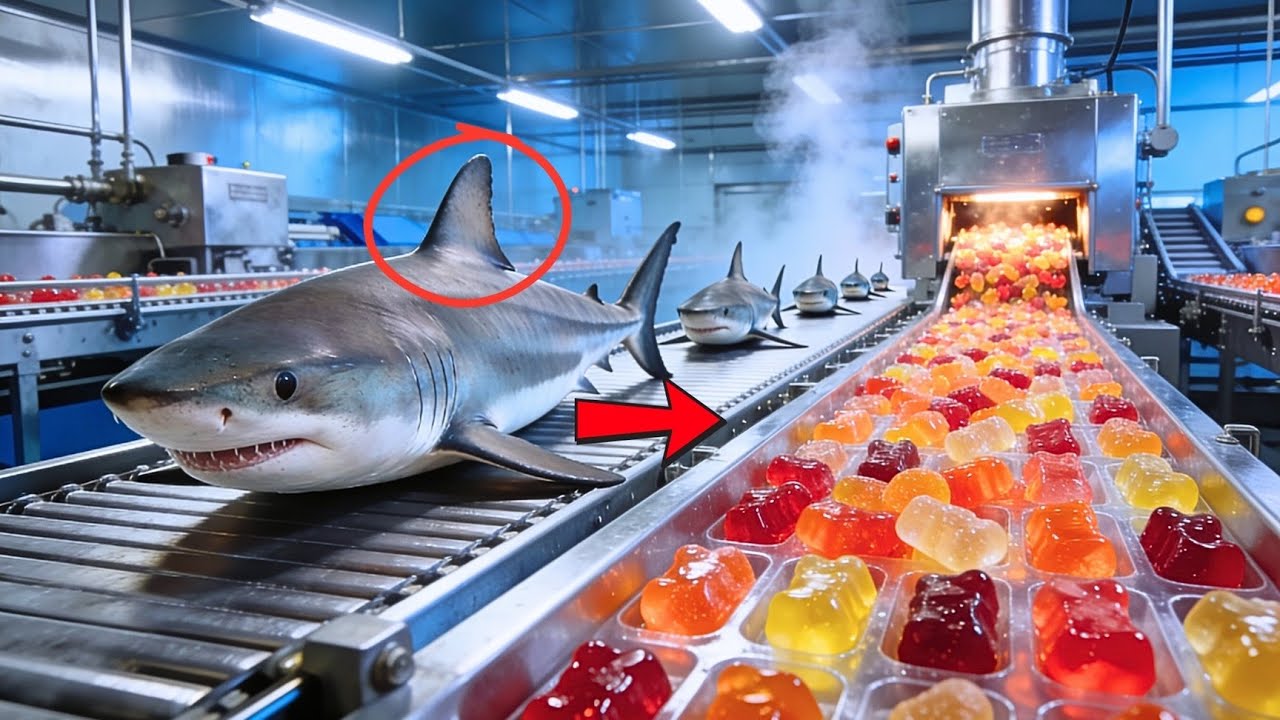 Inside a modern SHARK FIN to GUMMI factory. (Full process) - YouTube