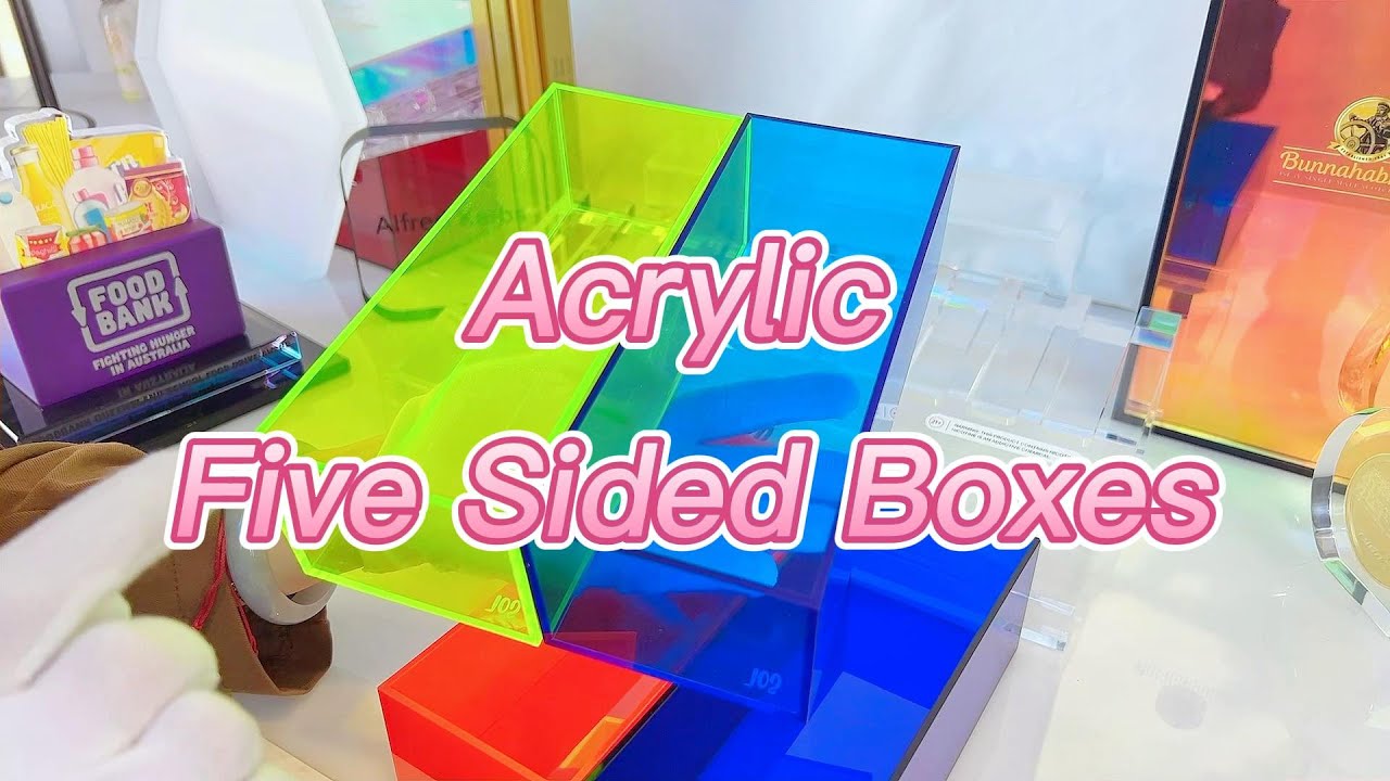 Fluorescence Yellow Five Sided Acrylic Box Display Box Holder - YouTube