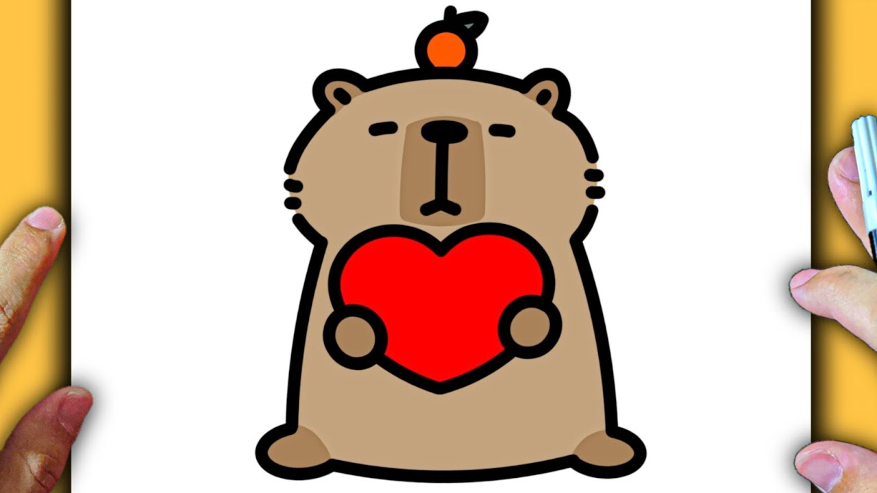 HOW TO DRAW A CAPYBARA IN LOVE - YouTube