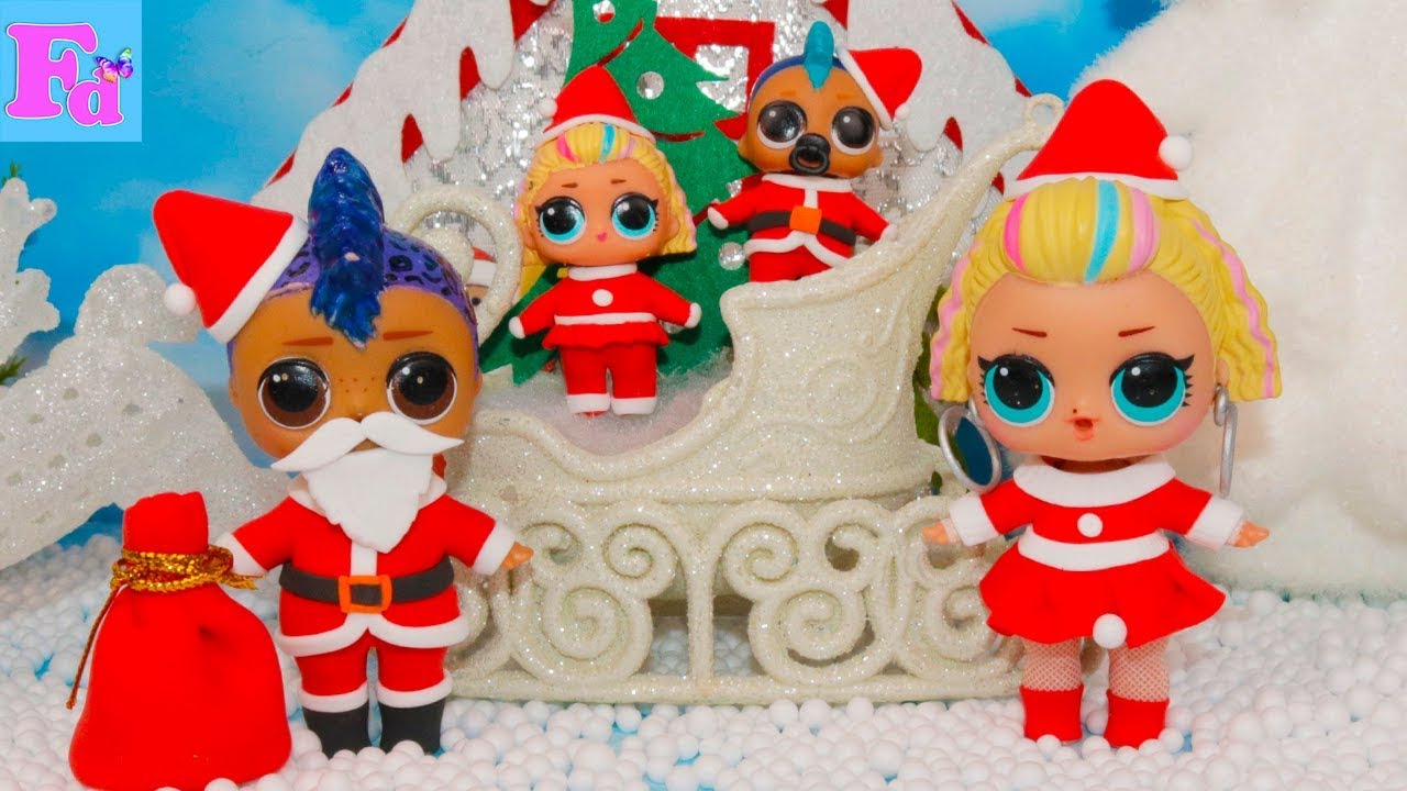 Family Santa Claus ~ Christmas EASY CRAFTS for LOL Surprise Dolls - YouTube