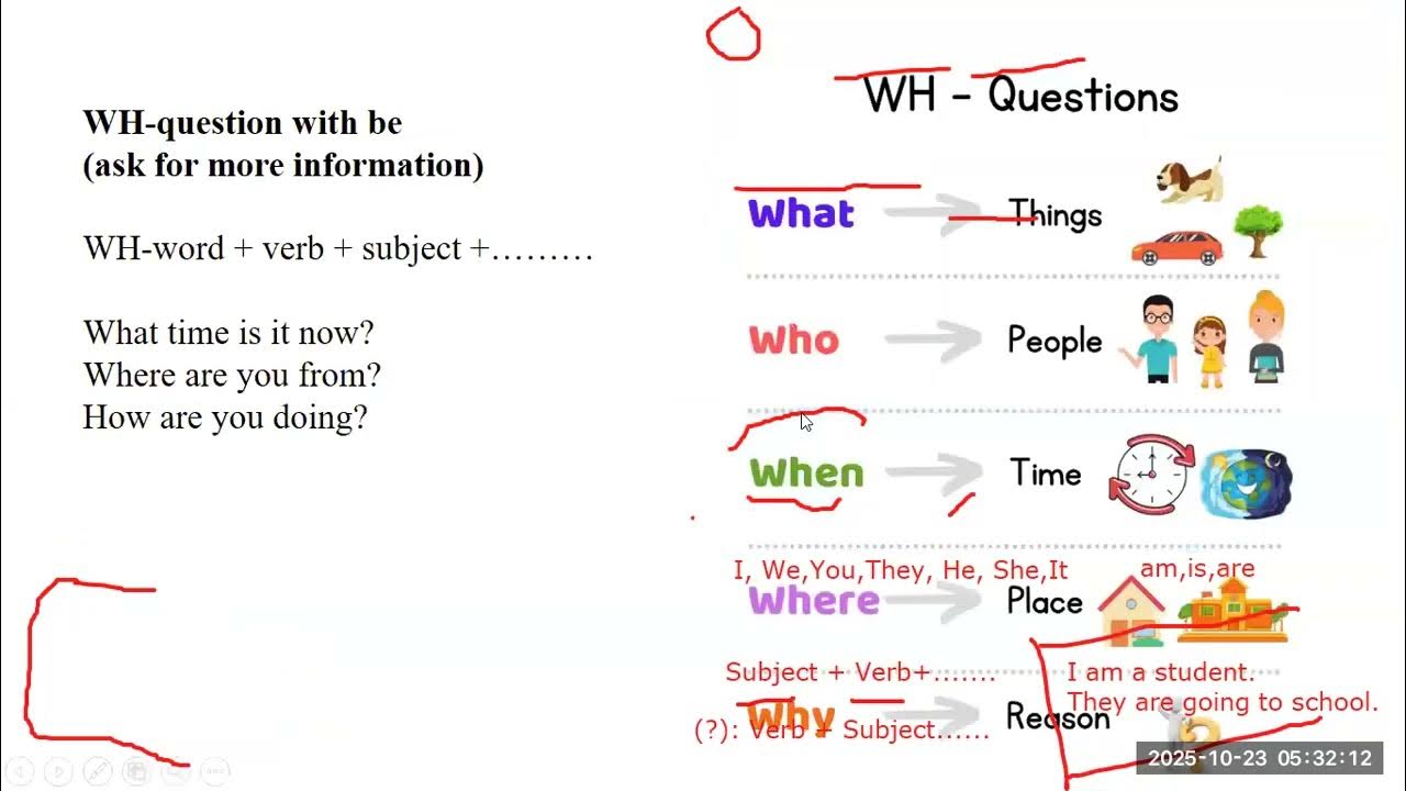រៀនអង់គ្លេស Learn English level 2: EP02 Be and Present simple, WH questions - YouTube