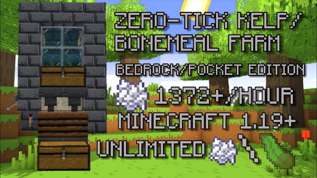EASY 1.19 ZERO-TICK BONEMEAL FARM MINECRAFT FOR BEDROCK/POCKET EDITION ...