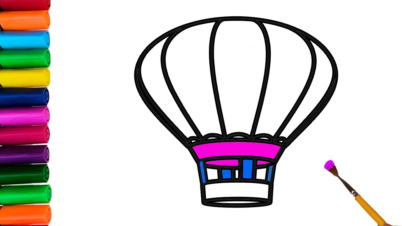 How to draw a balloon and color it. It is easy for children to draw a ...
