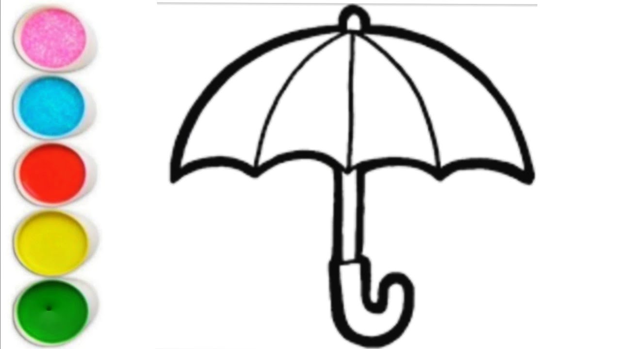 cute umbrella drawing for kids easy steps - YouTube