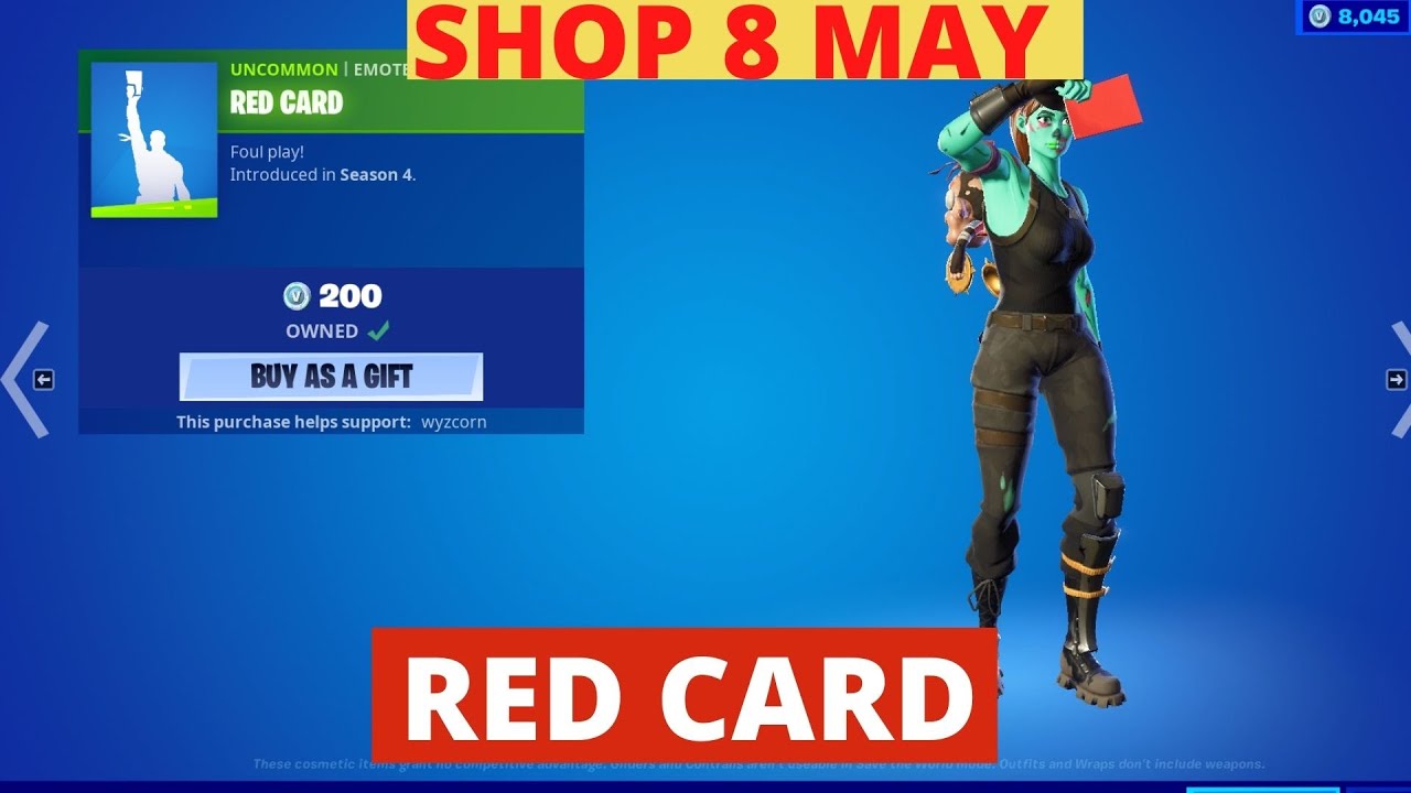 *NEW* RED CARD FORTNITE EMOTE REVEL FORTNITE BOUTIQUE 8 MAI FORTNITE ...