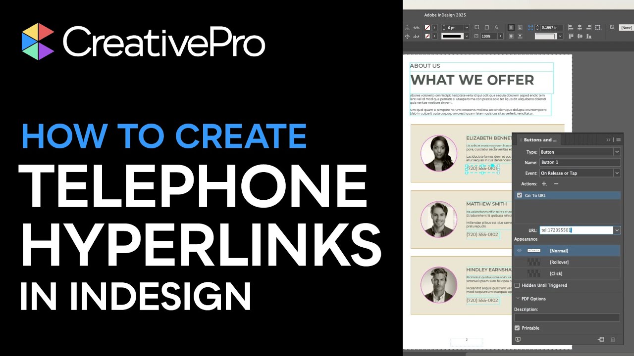 InDesign: How to Create Telephone Hyperlinks (Video Tutorial) - YouTube