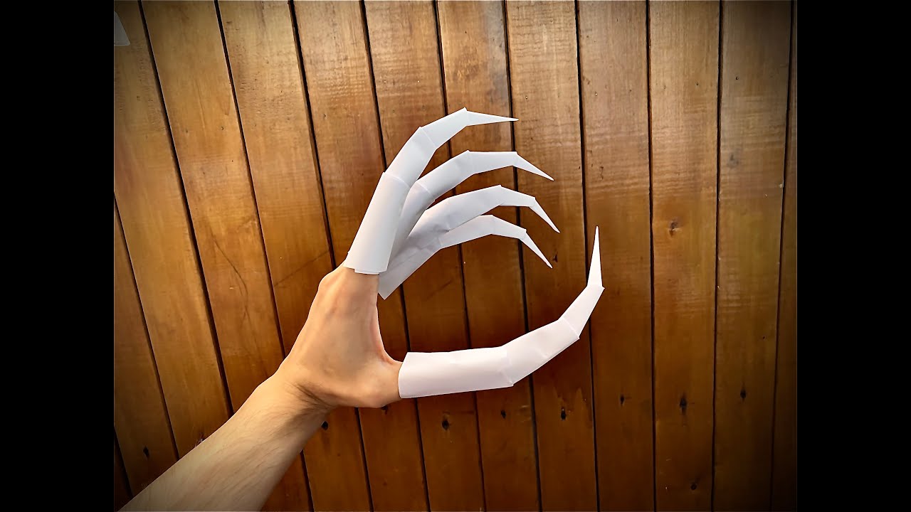 How to make long claws with paper - YouTube