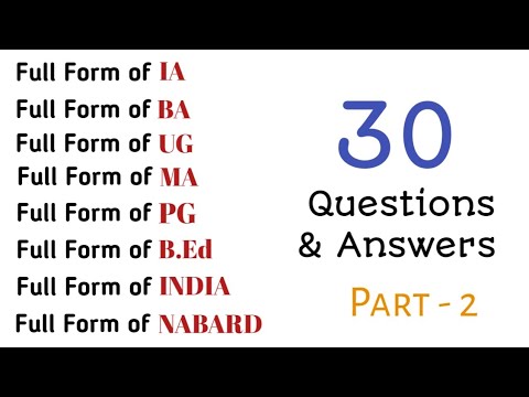 30 Most Important GK Full Forms | Part - 2 | Full Form Questions ...