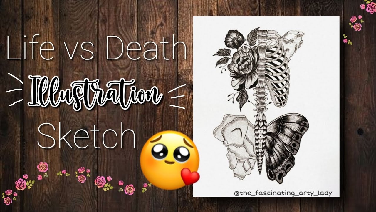 🍁Sketch for beginners | Life vs Death Illustration | Step-by-step # ...