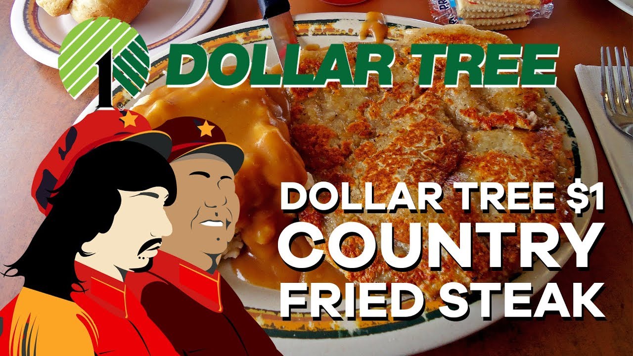Dollar Tree 1$ Dollar Stampede Country Fried Steak - YouTube